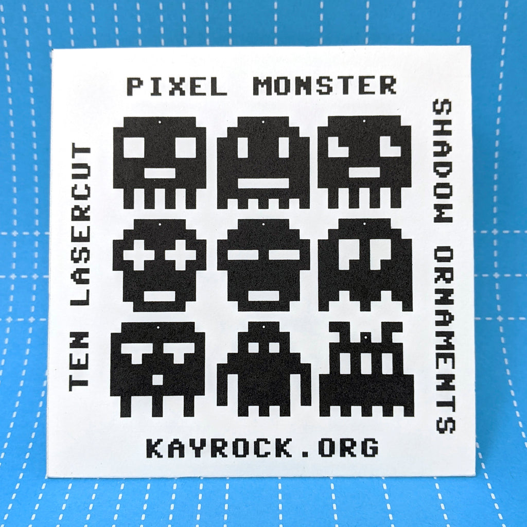 Pixel Monster Shadow Ornaments – Kayrock Screenprinting